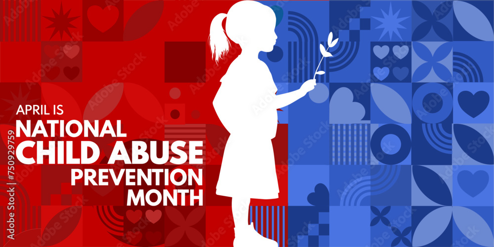National Child Abuse Prevention Month. Child Abuse awareness banner ...