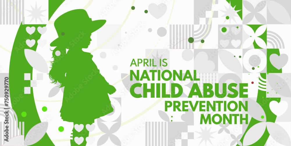 National Child Abuse Prevention Month. Child Abuse awareness banner ...
