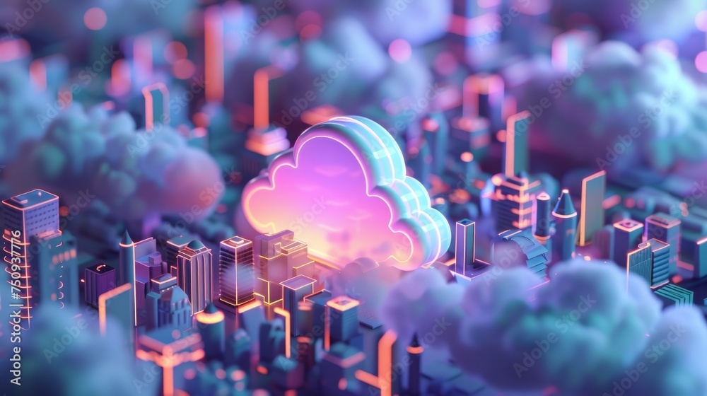 A 3D illustration visualizes Communications Platform as a Service ...