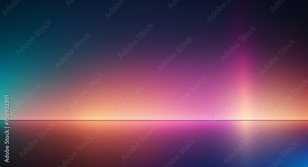 Gradient background, with reflection from the horizon line Stock Photo ...