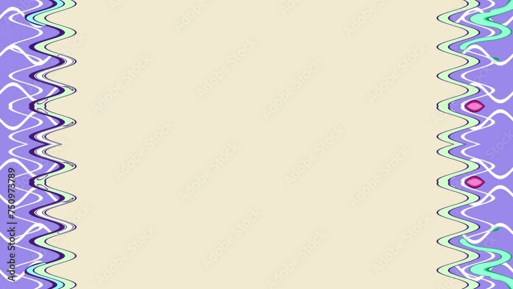 Vidéo Stock Square wavy blue with white lines vertical frame on cream ...