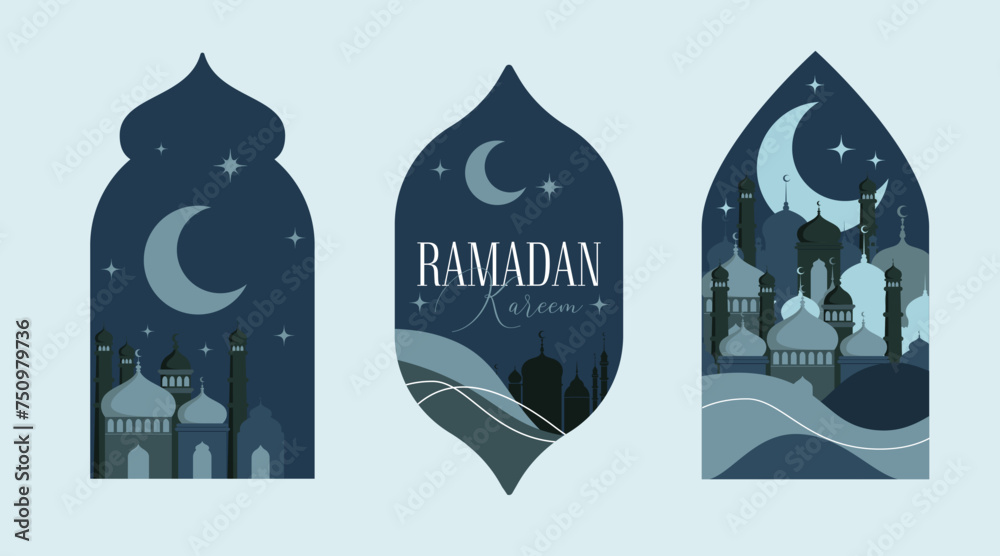 Ramadan Kareem Vector Greeting Card Template. Social Media Banner ...