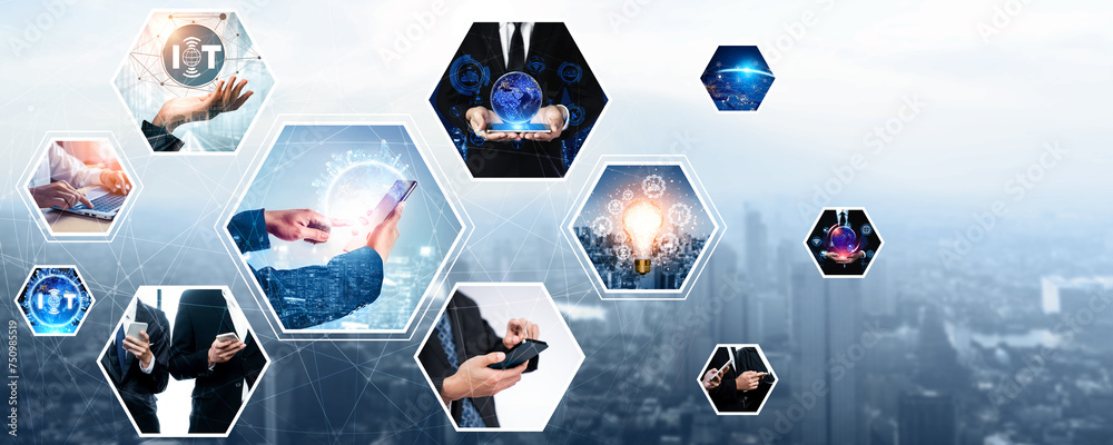 Communication technology , smart connection IOT and people network ...