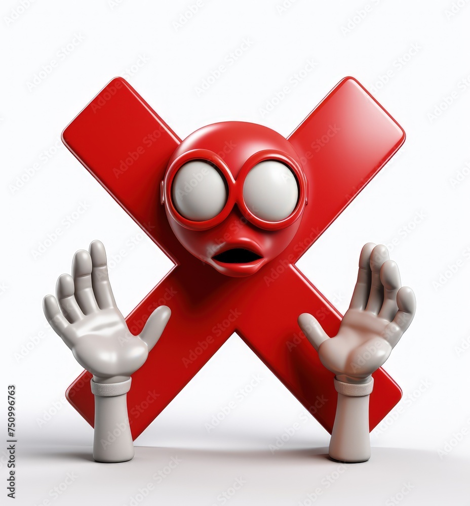 Banning entry: a 3d prohibition concept with a red x sign, a virtual ...