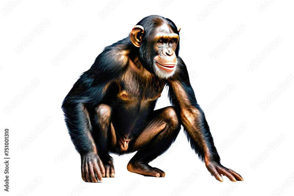Chimpanzee full body pose, exuding happiness, high quality stock photo ...