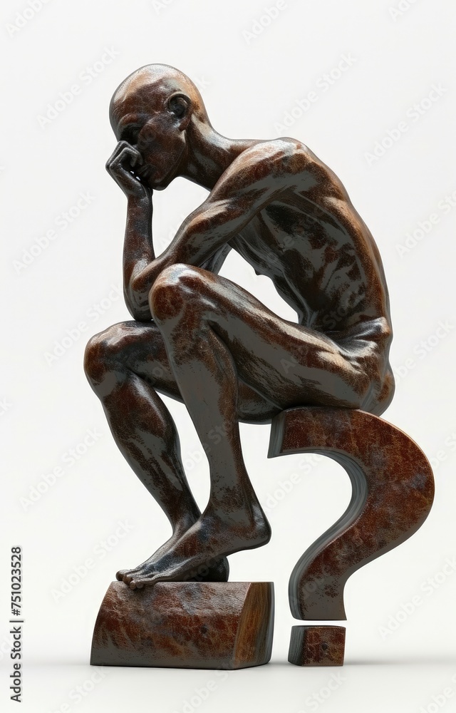 3d character: an inquisitive figure adorned with a dynamic question ...