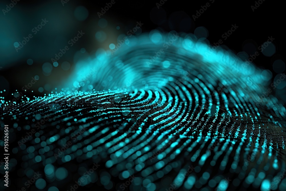 Digital Blue Fingerprint Background Illustration with Crime and ...