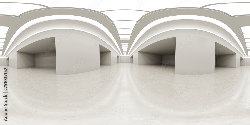 Full spherical hdri panorama 360 degrees of empty exhibition space ...