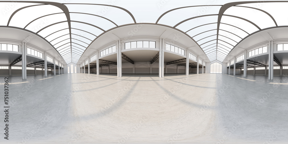 Full spherical hdri panorama 360 degrees of empty exhibition space ...