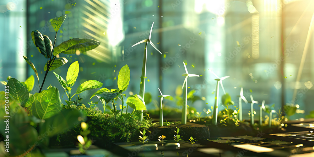 Renewable energy adoption background. Graph illustrating the growth of solar, wind, and other ...