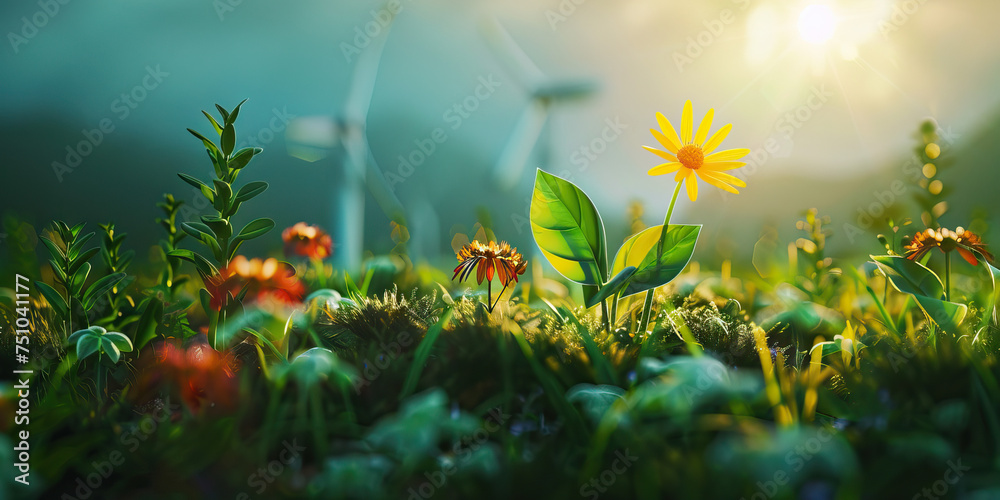 Renewable energy adoption background. Graph illustrating the growth of ...