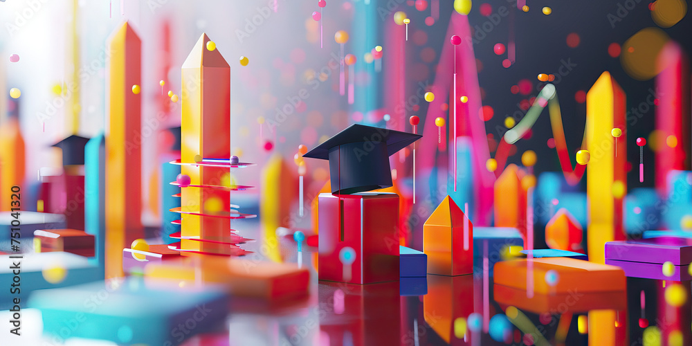 Education sector statistics background. Data visualization of student ...