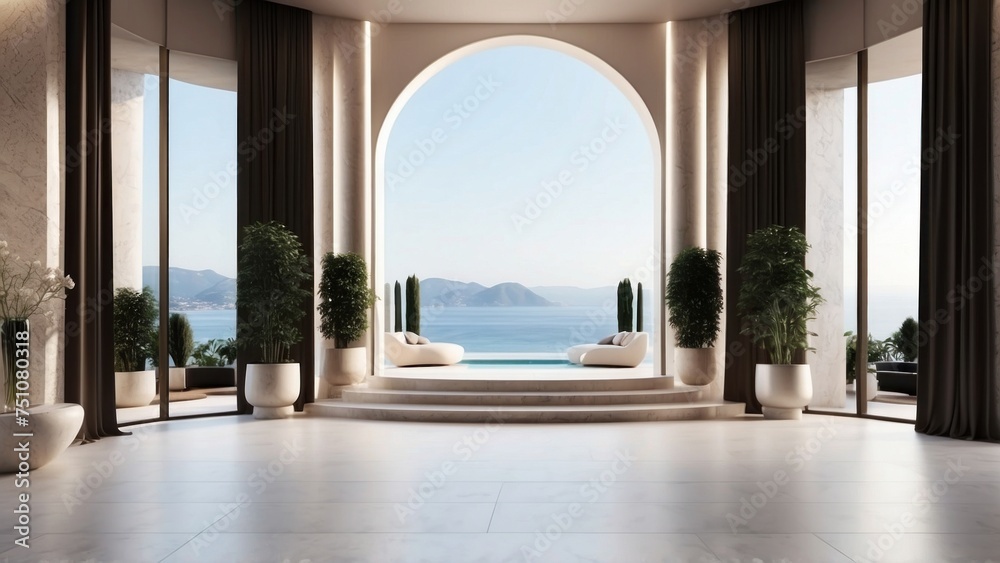 Describe the grand entrance of your modern villa, with sleek Italian ...