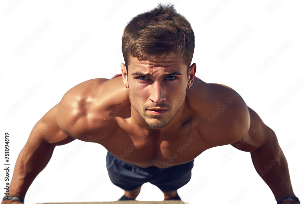 young athletic man playing sports It conveys strength. and fluency ...