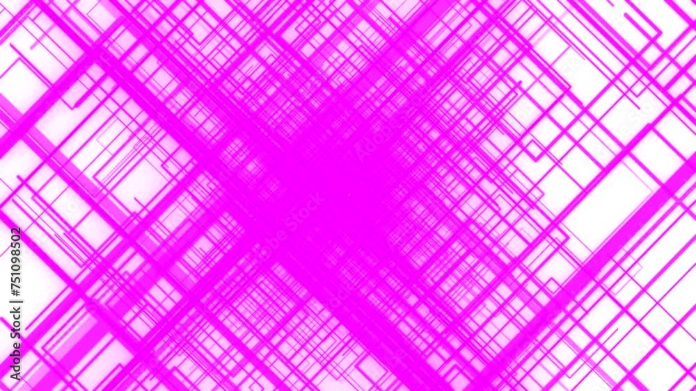 Animation of moving drawn grid in space. Motion. Movement through ...