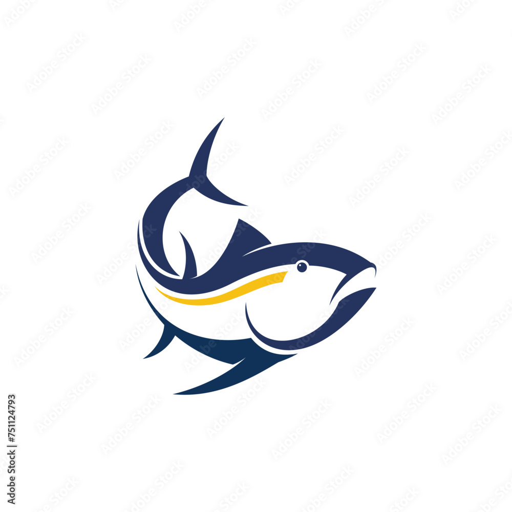 yellow fin tuna fish concept for fishing logo and seafood branding ...