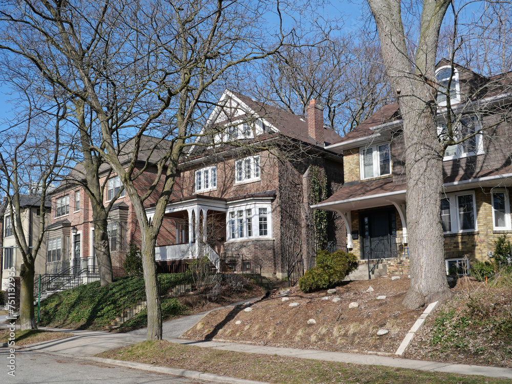 Street with traditional two story middle class houses Stock Photo ...
