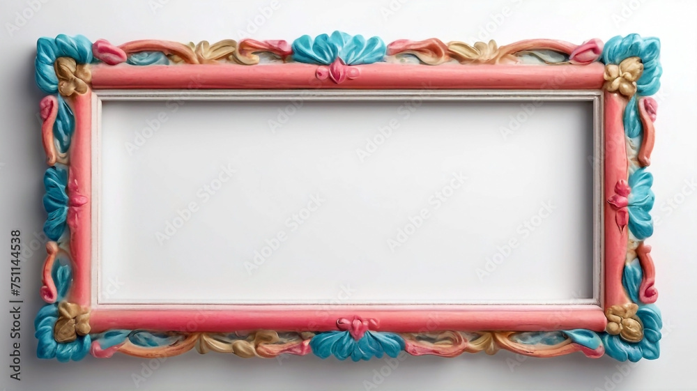 Colorful border frame isolated on white background Stock Illustration ...