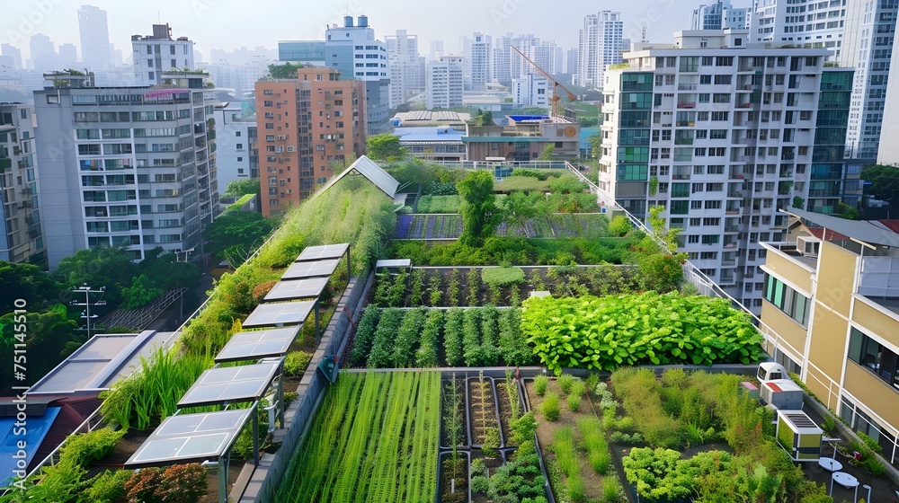 Urban Rooftop Garden in Solarizing Style, To showcase the beauty and ...