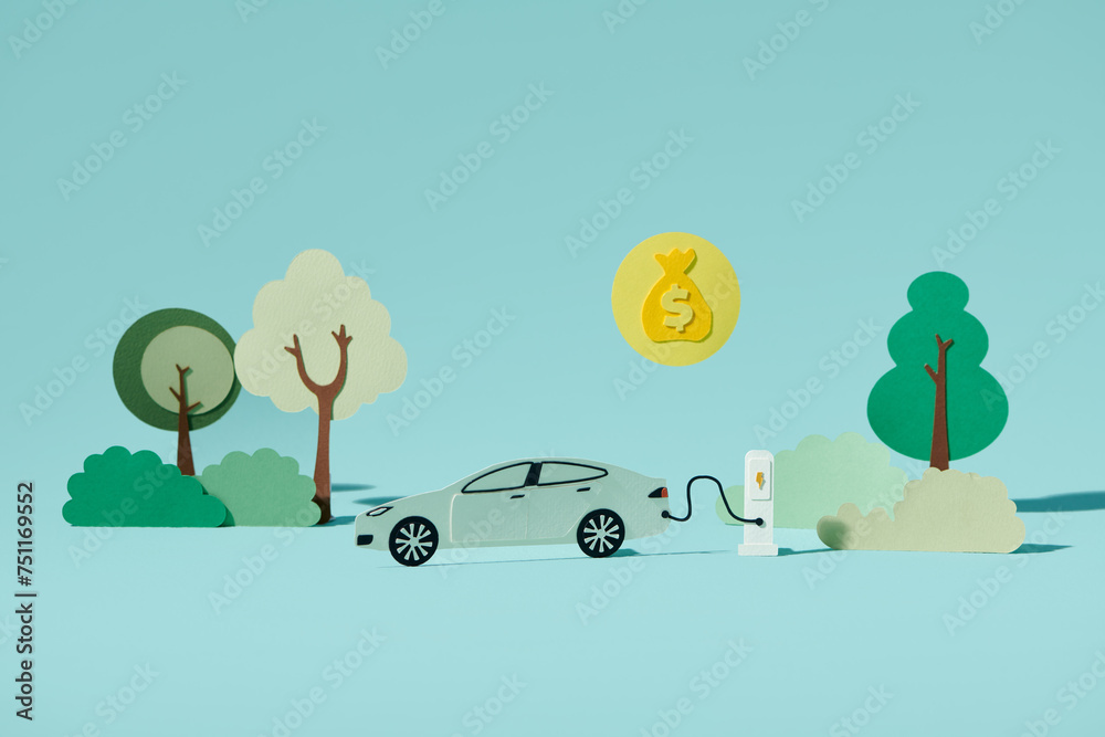 Electric car refueling icon symbol, EV car, Green hybrid Stock Photo ...