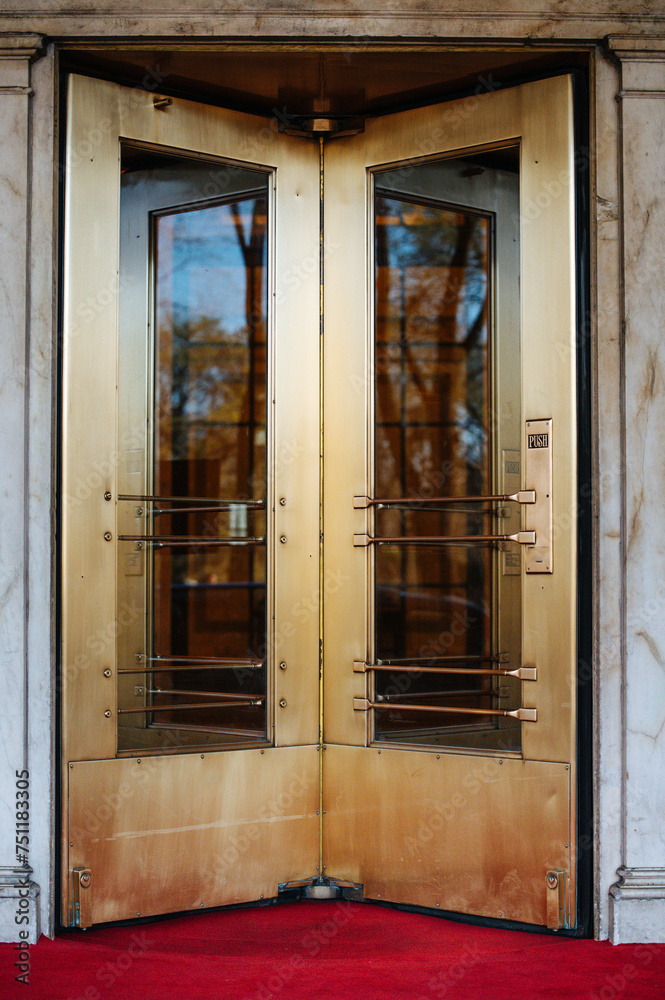 Rotary door entrance of old fashioned building Stock Photo | Adobe Stock