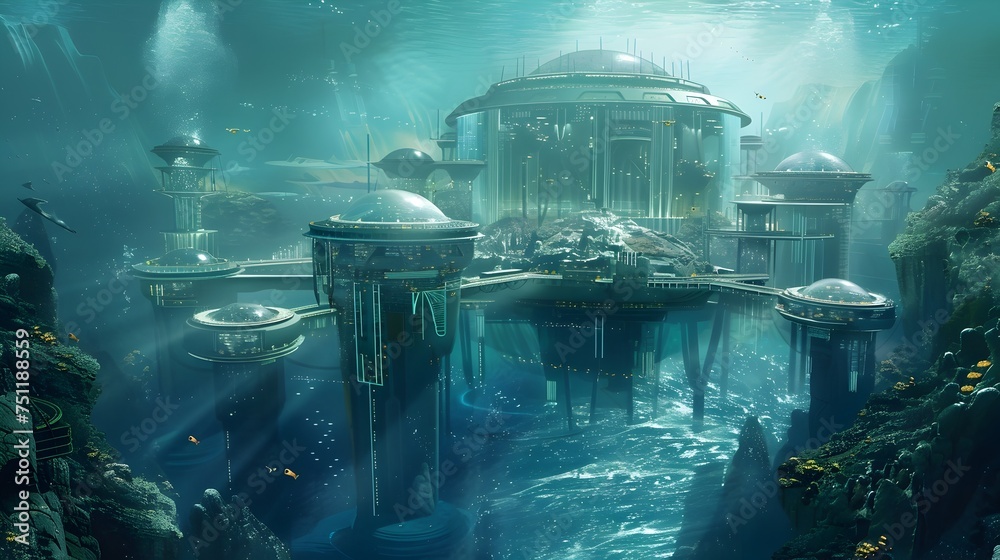 Underwater City in Science Fiction Dystopia, To convey a sense of ...
