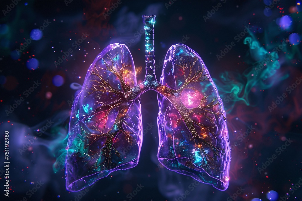 Purple Lungs in Space A Colorful and Vibrant Image of the Human ...