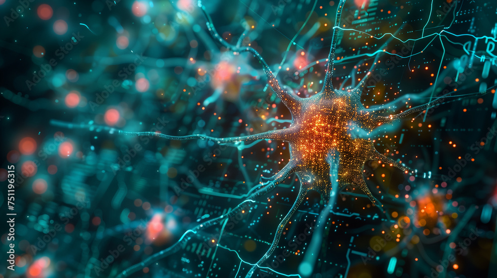 visualization of a neural network on a computer, AI in diagnosing ...