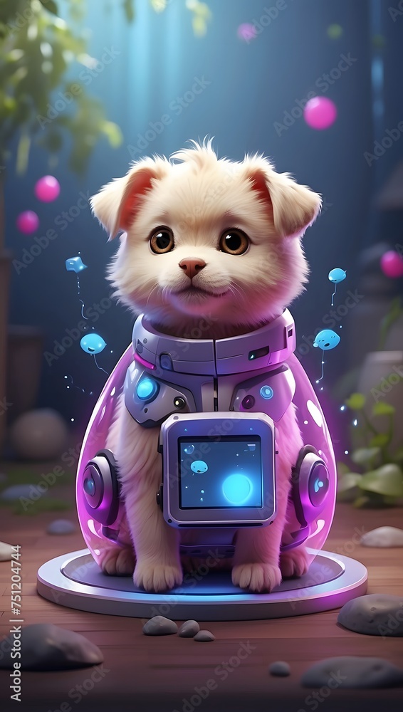 Virtual pet companions with AI personalities Stock Illustration | Adobe ...
