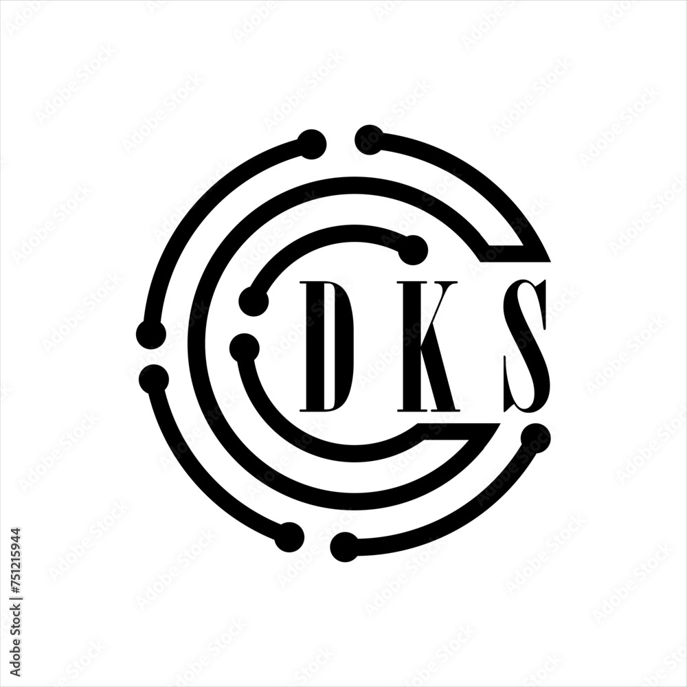 DKS letter design. DKS letter technology logo design on white background. DKS Monogram logo ...