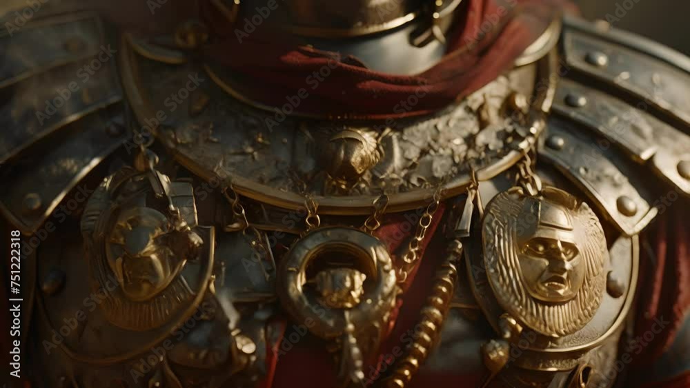 A legionary adorned with trophies and medals earned in battles proudly ... A legionary adorned with trophies and medals earned in battles proudly ...