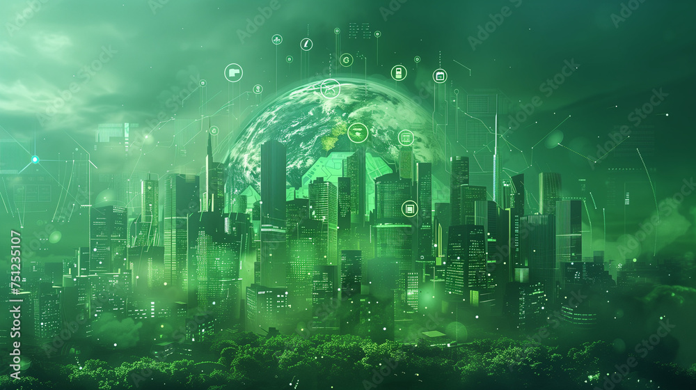 Earth Day, environmental technology concept. Sustainable development ...