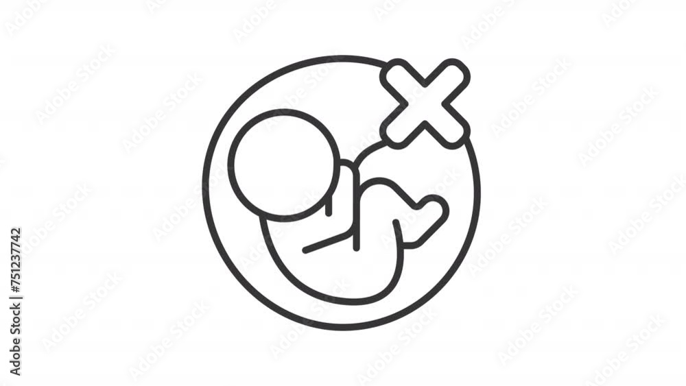 Abortion taboo line animation. Unwanted pregnancy animated icon ...