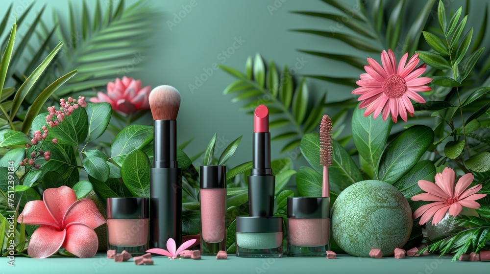 Banner template for online beauty store. Background concept with ...