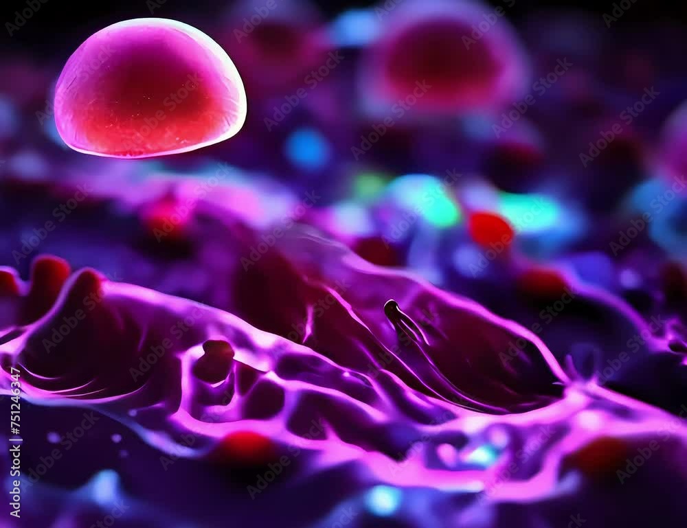 Stockvideo Viruses and leukocytes on a blur background under a ...