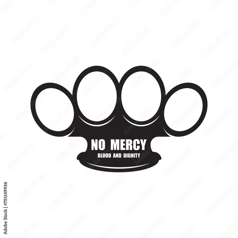 Steel brass knuckles logo vector. Gangster, thug, bandit symbol icon ...