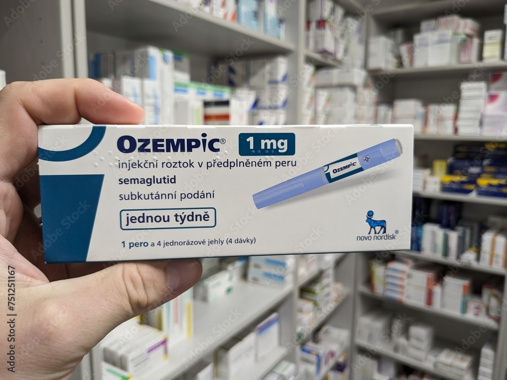 Prague,Czech republic- March 5 2024: Ozempic box of medication ...