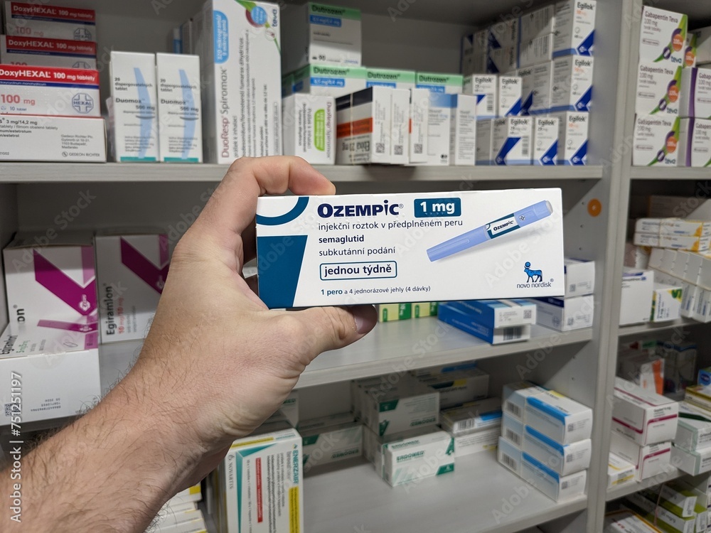 Prague,Czech republic- March 5 2024: Ozempic box of medication ...