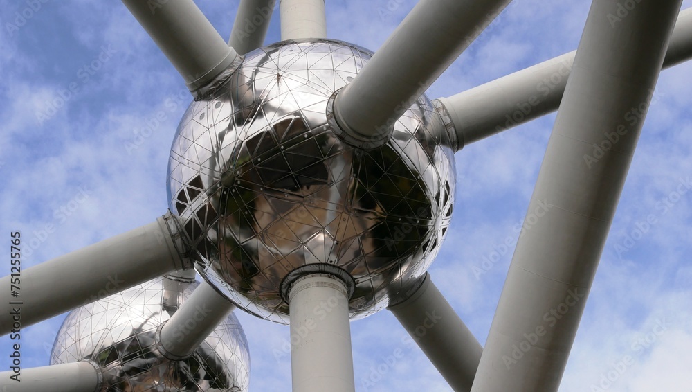 Atomium de Bruxelles en Belgique. Structure futuriste de 9 sphères en ...