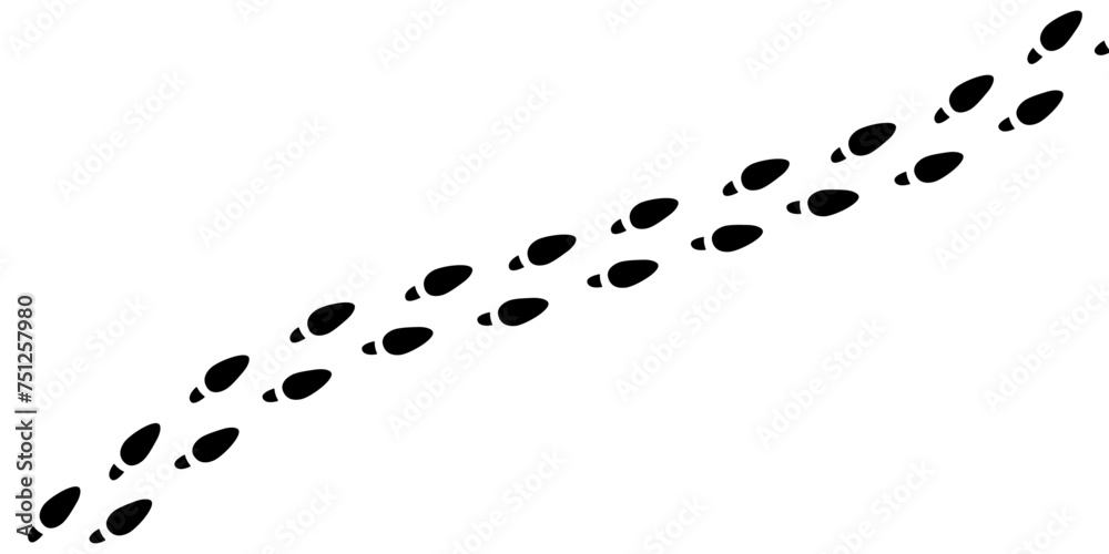 Human step footprints paths. Step by step vector isolated on white ...