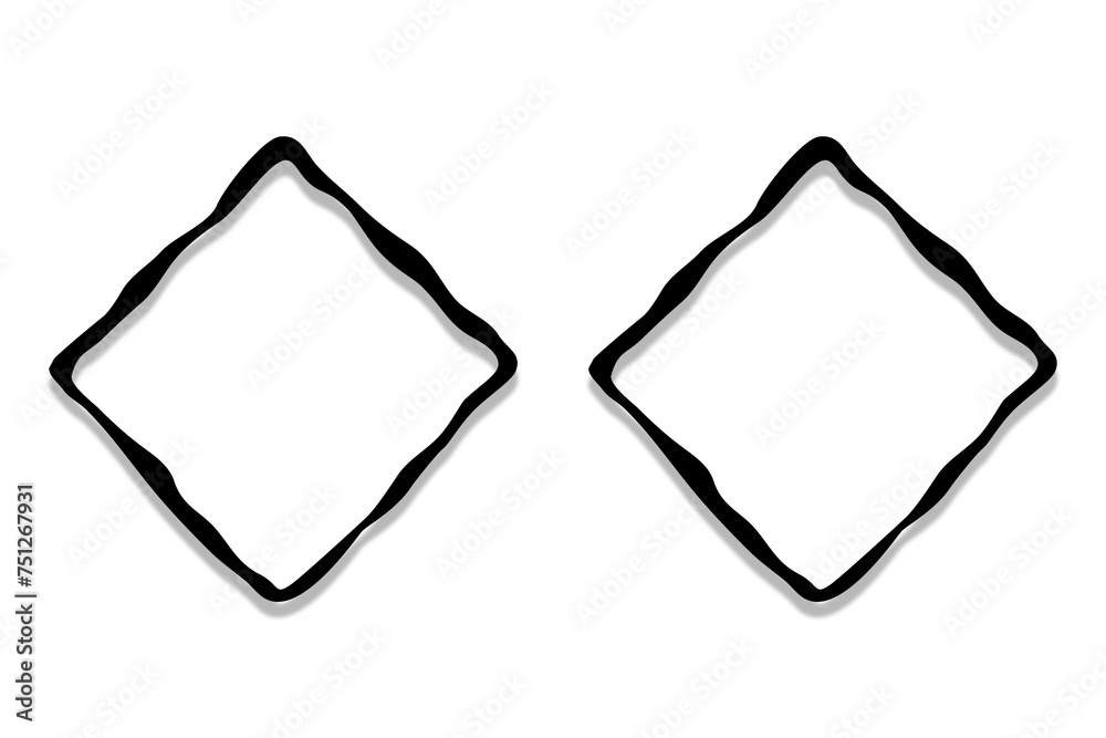 2 irregular square photo frames shapes in a simple layout. Used as a ...