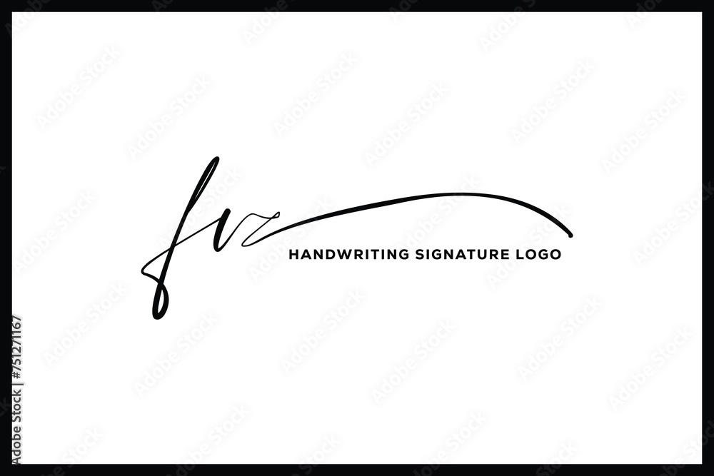 FV initials Handwriting signature logo. FV Hand drawn Calligraphy ...