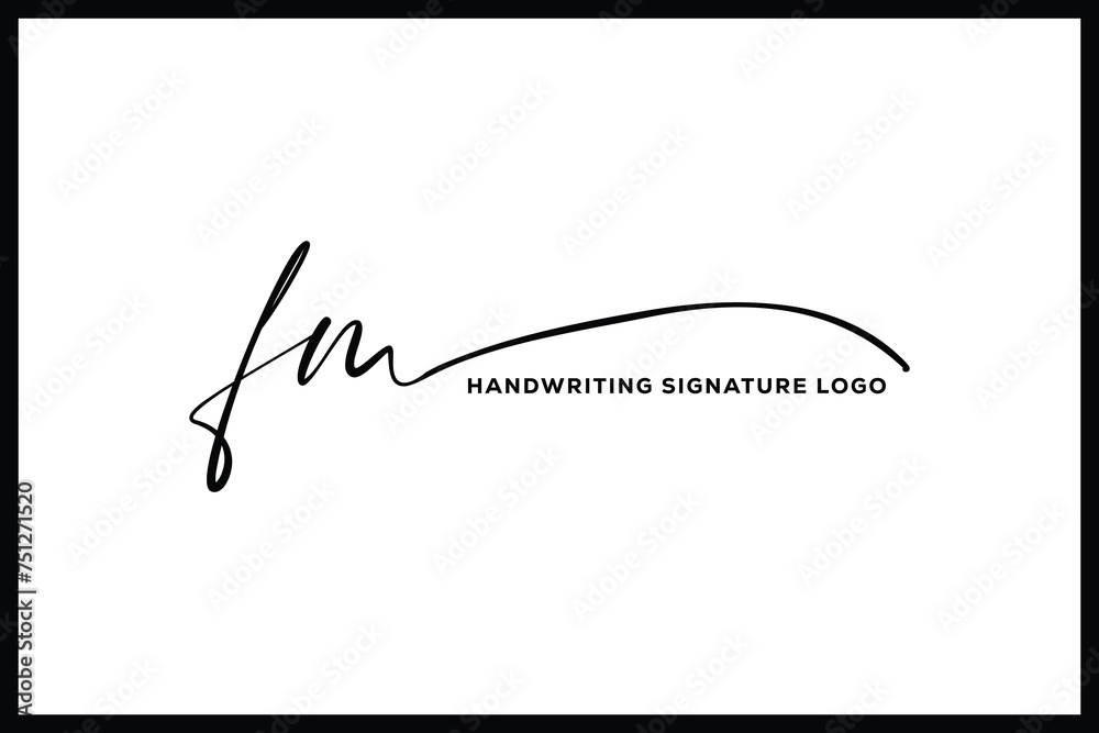 FM initials Handwriting signature logo. FM Hand drawn Calligraphy ...