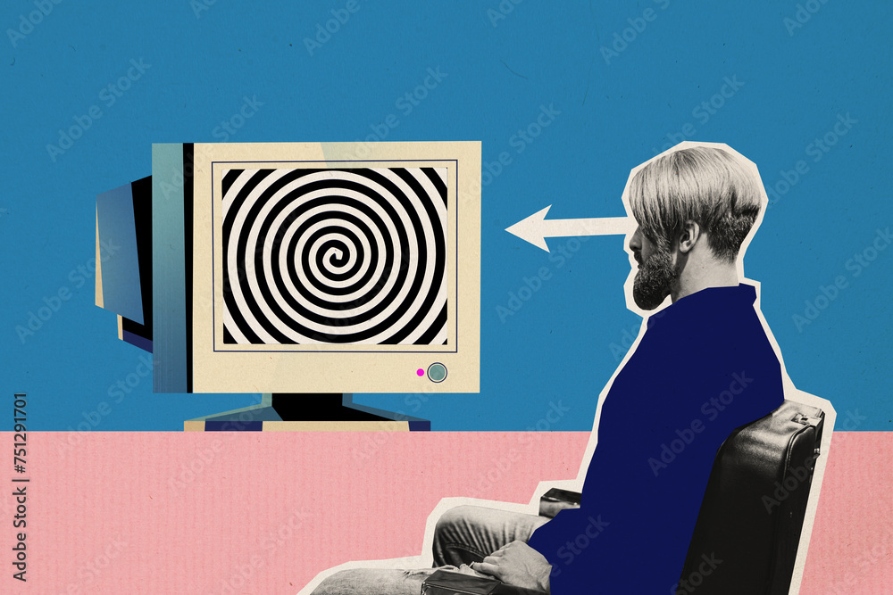 Composite sketch image trend artwork 3D photo collage of silhouette ...