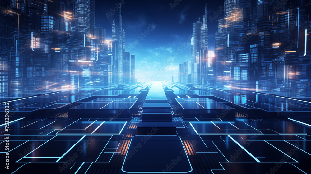 Futuristic technology background. Digital artwork representing a ...