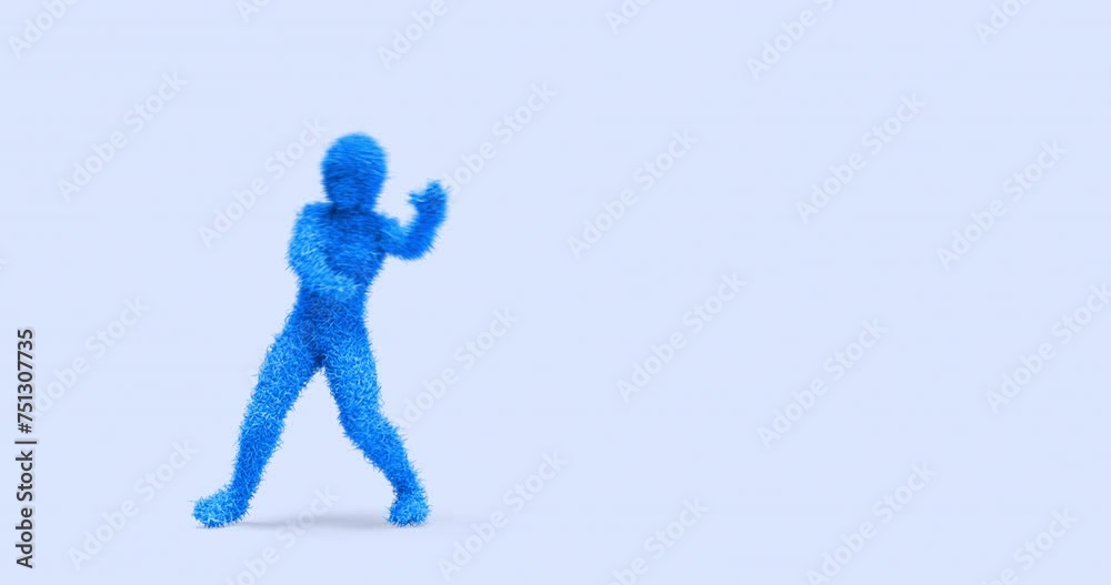 Funny Happy Dancing 3D Female Character With Fur Costume. Perfect Loop ...