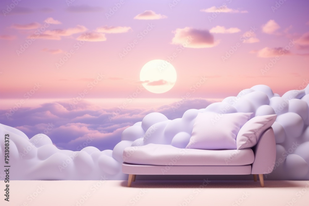 Sleep day bed background. Happy well. Generate Ai Stock Photo | Adobe Stock