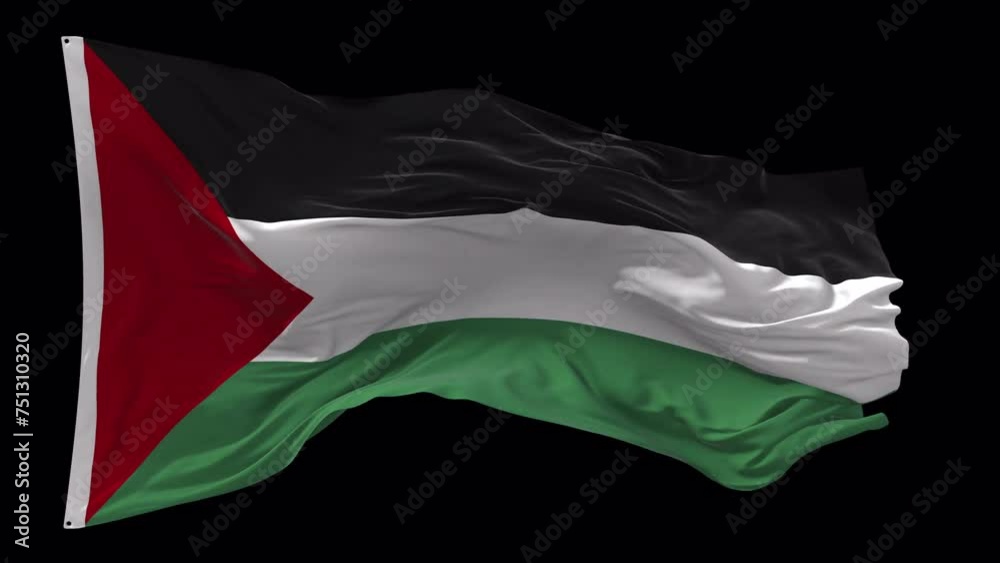 Highly Detailed Fabric Texture Flag Of Palestine on a Transparent ...