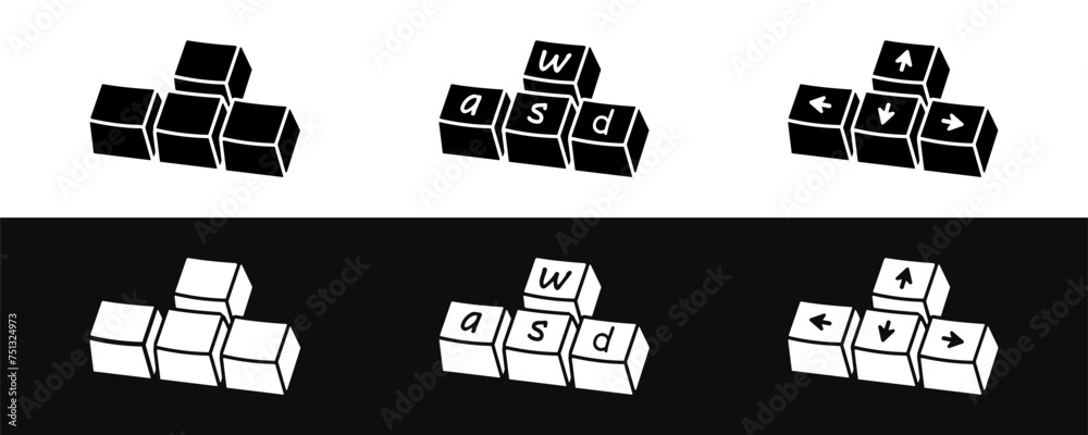 Computer gamer keyboard, WASD keys, vector illustration. WASD keys ... Computer gamer keyboard, WASD keys, vector illustration. WASD keys ...