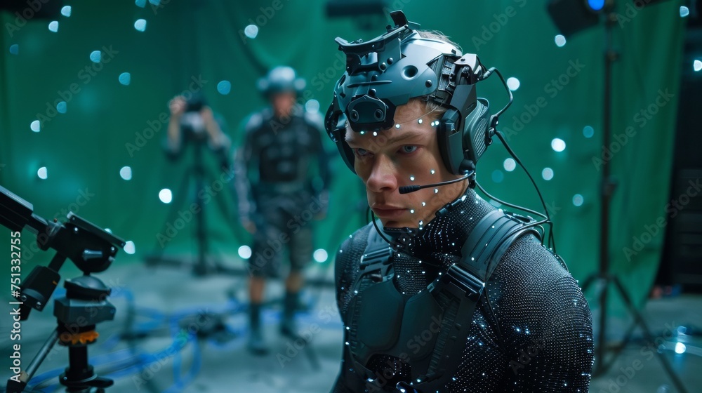 Big film studio, professional crew shooting blockbuster movie. Using ...